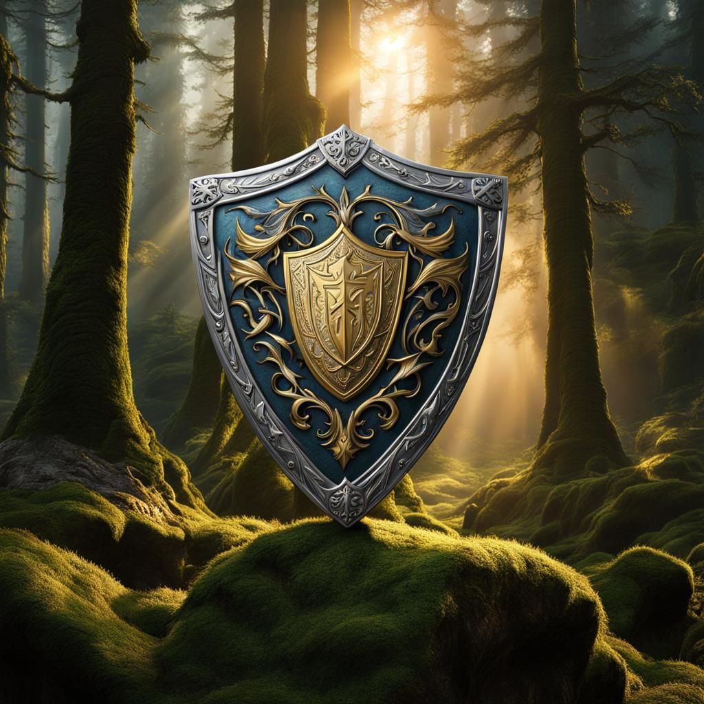High Elf Shield in the forest - AI Generated Artwork - NightCafe Creator
