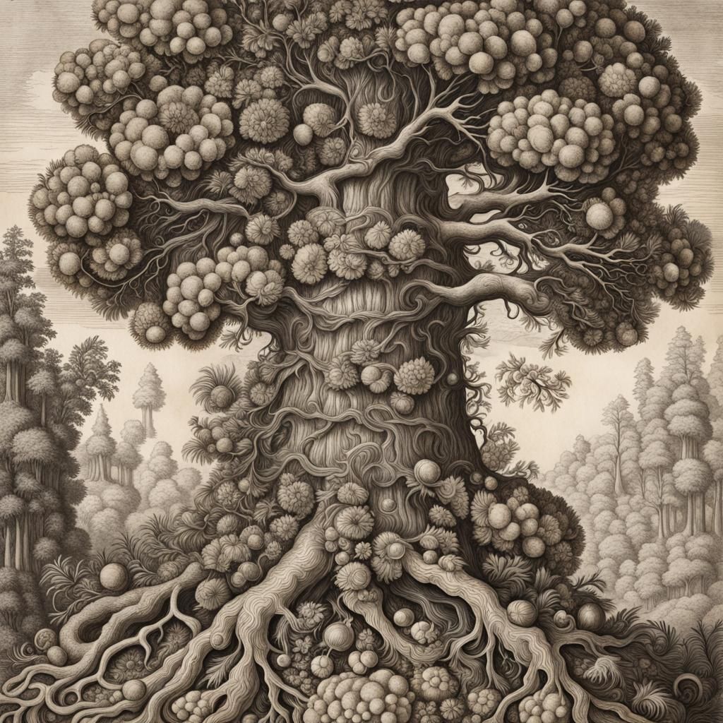 Botanical Ink Drawing - AI Generated Artwork - NightCafe Creator