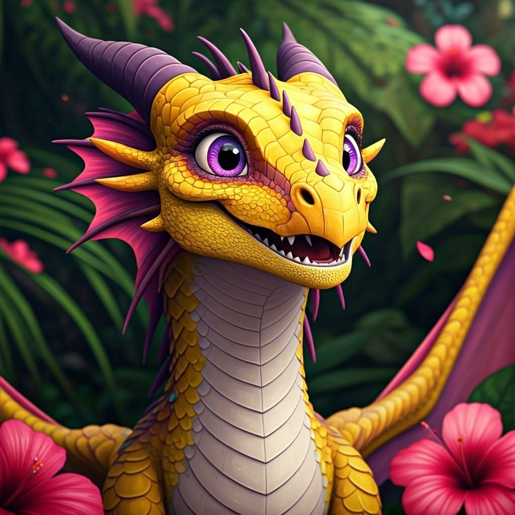 Kinkajou, the rainwing dragon - Vibrant Rainwing Dragonet in...