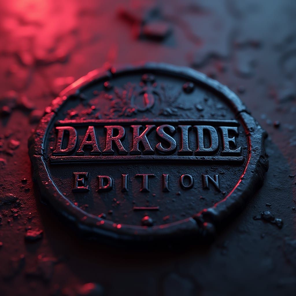 Distressed Darkside Badge in Neon-Lit Cyberpunk St... - AI Art