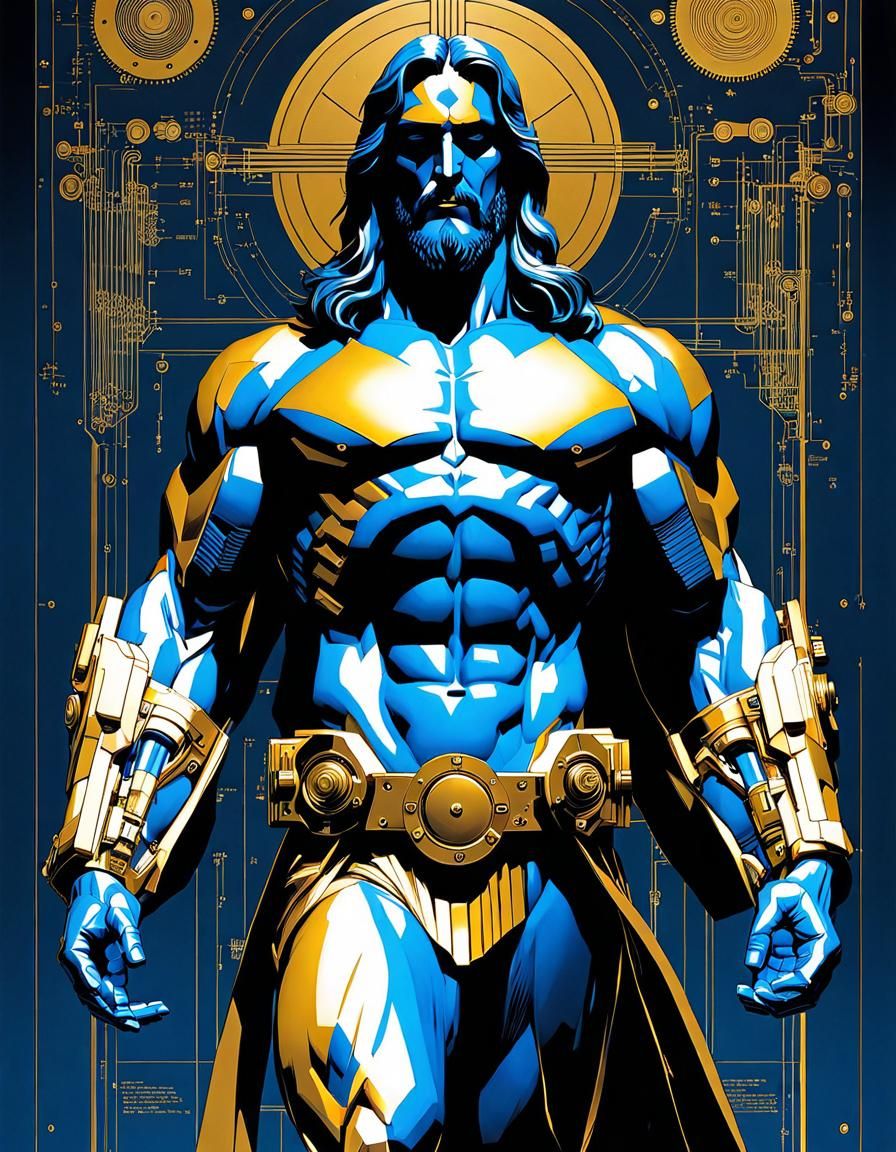 Cyborg Christ comes for Justice - AI Generated Artwork - NightCafe Creator