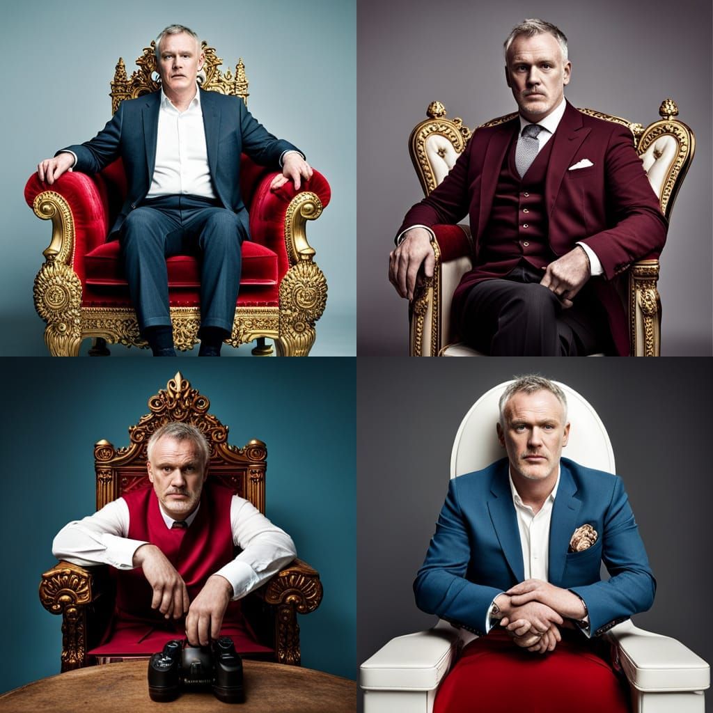 Greg Davies Task Master on Throne - Greg Davies as Task Mas...