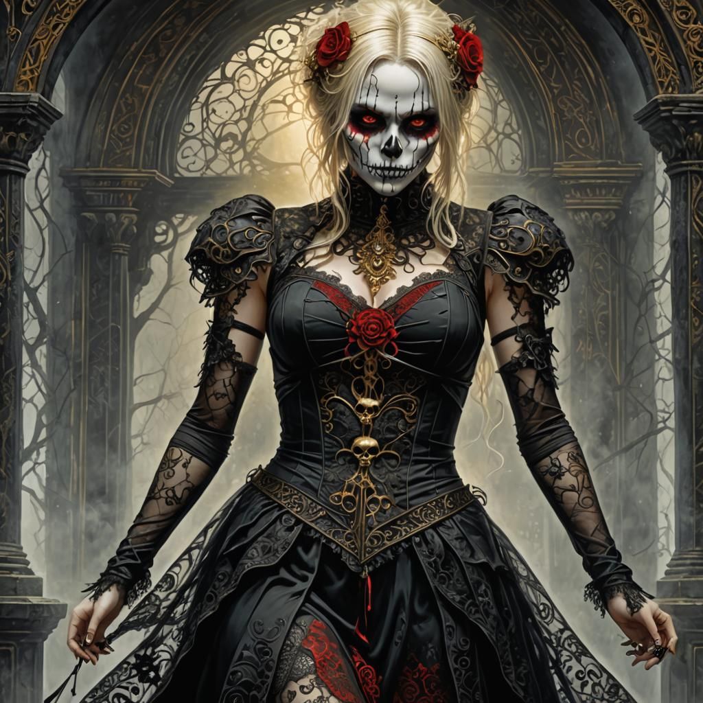 Angry gothic girl colours : The red #2 - AI Generated Artwork ...