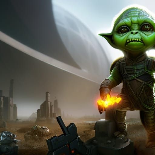 Evil Dark-Side Yoda #3 - AI Generated Artwork - NightCafe Creator