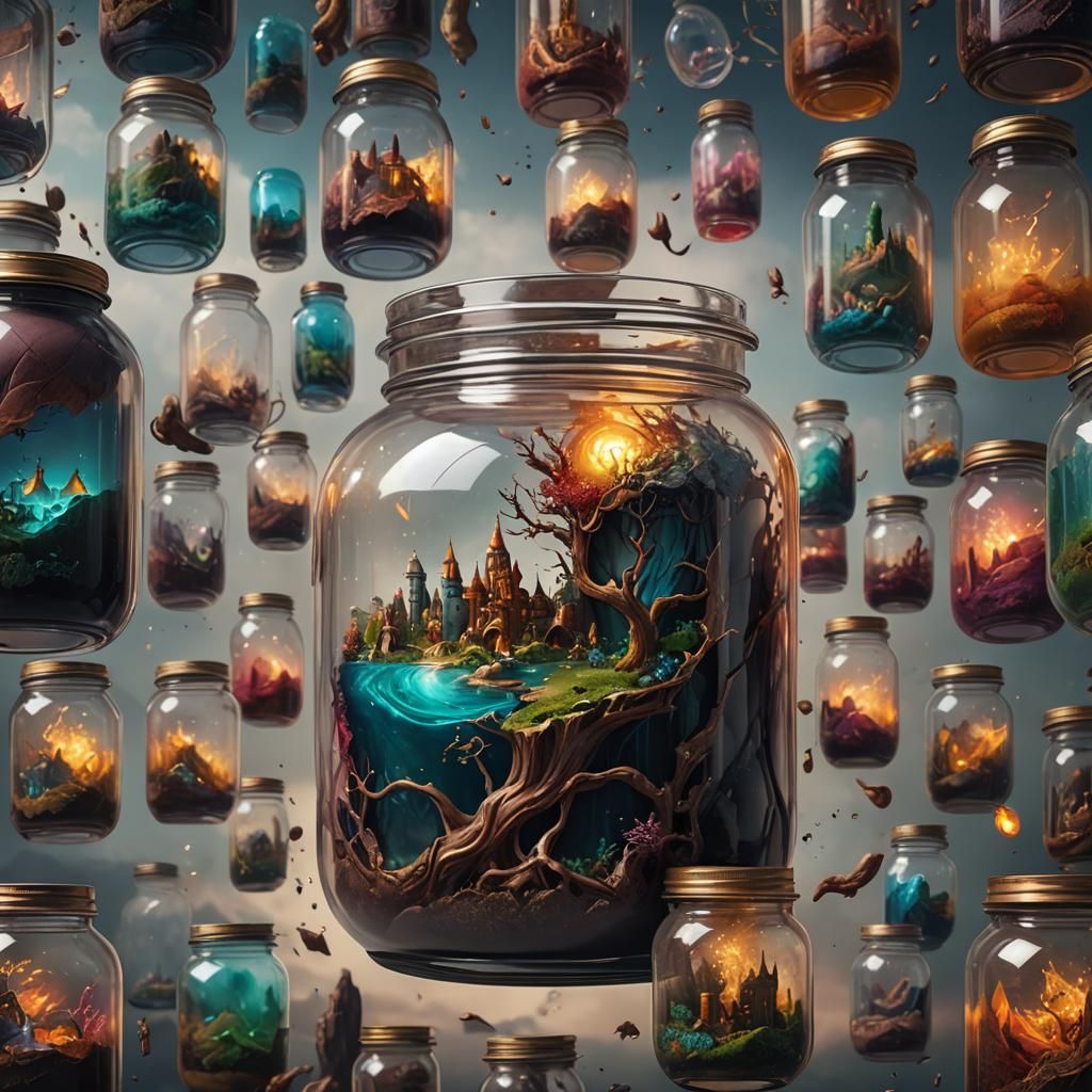 world in a jar - AI Generated Artwork - NightCafe Creator