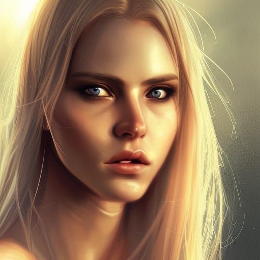 Blonde girl looking afraid - AI Generated Artwork - NightCafe Creator