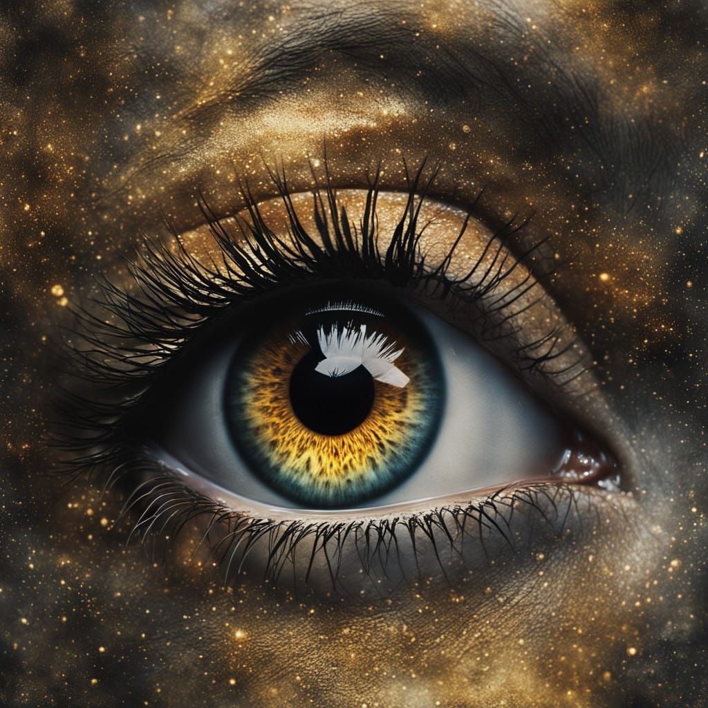 Eye of Reality - Surreal Close-Up Eye Reveal Ethereal Figure...