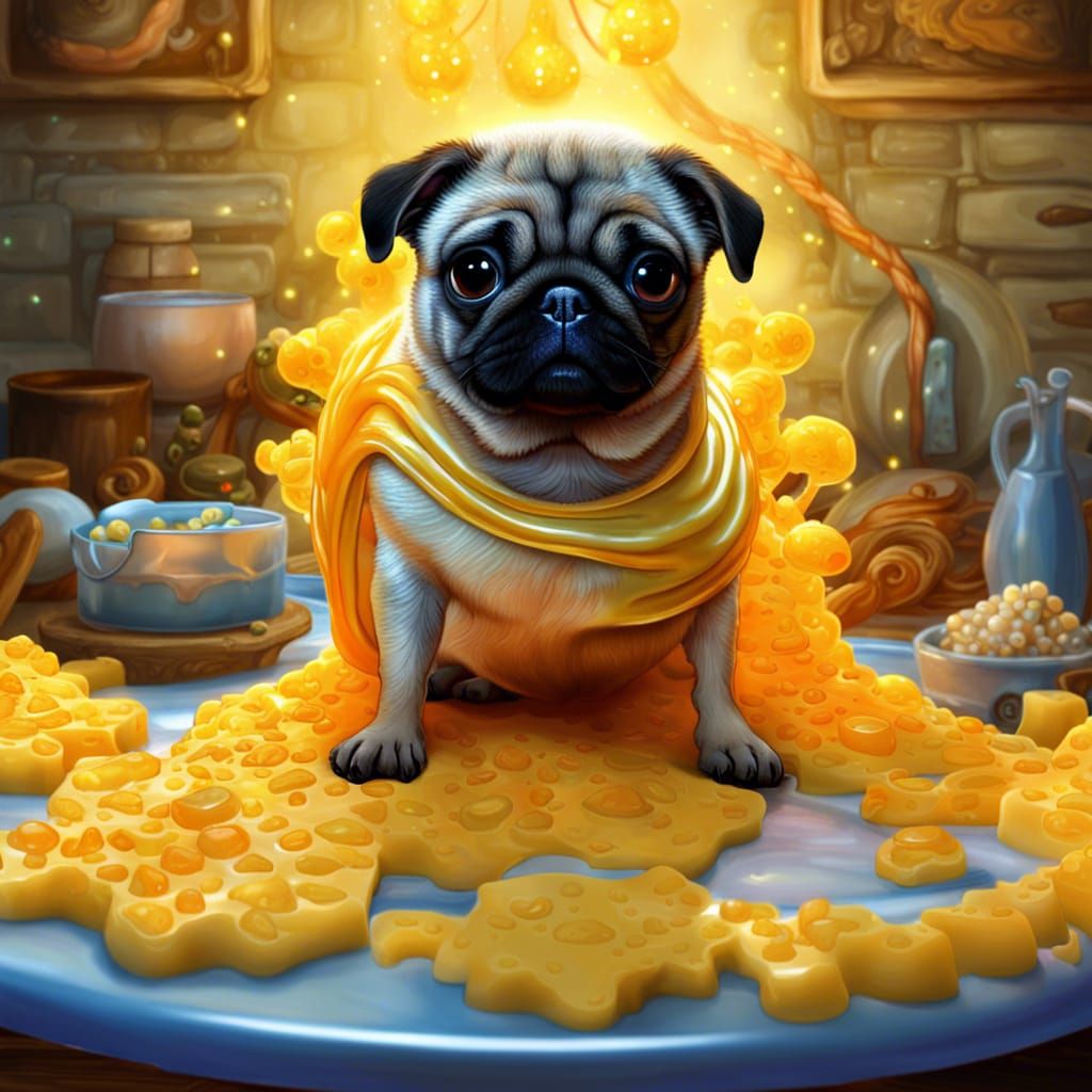 pug made a mess - AI Generated Artwork - NightCafe Creator