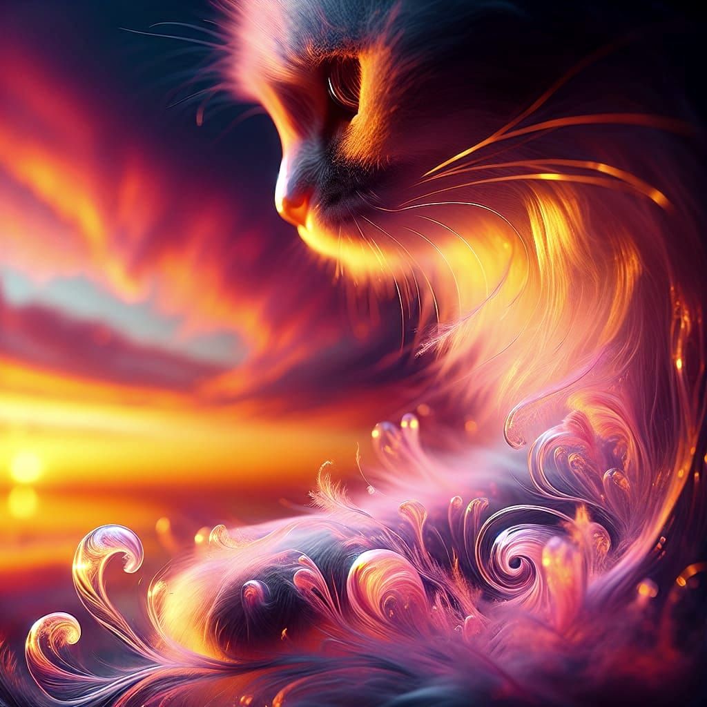 Surrealist Superimposed Cat - Surrealist Superimposed Cat