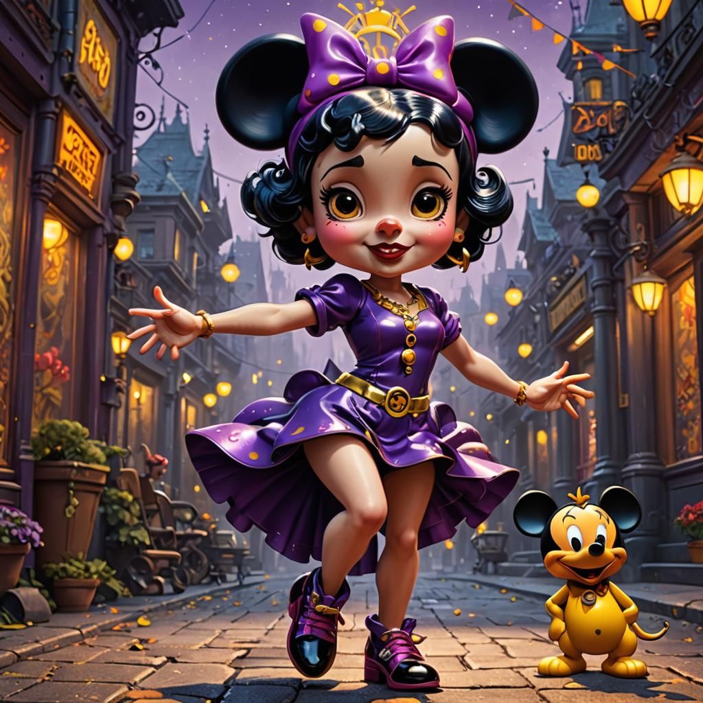 betty boop with minnie mouse - AI Generated Artwork - NightCafe Creator