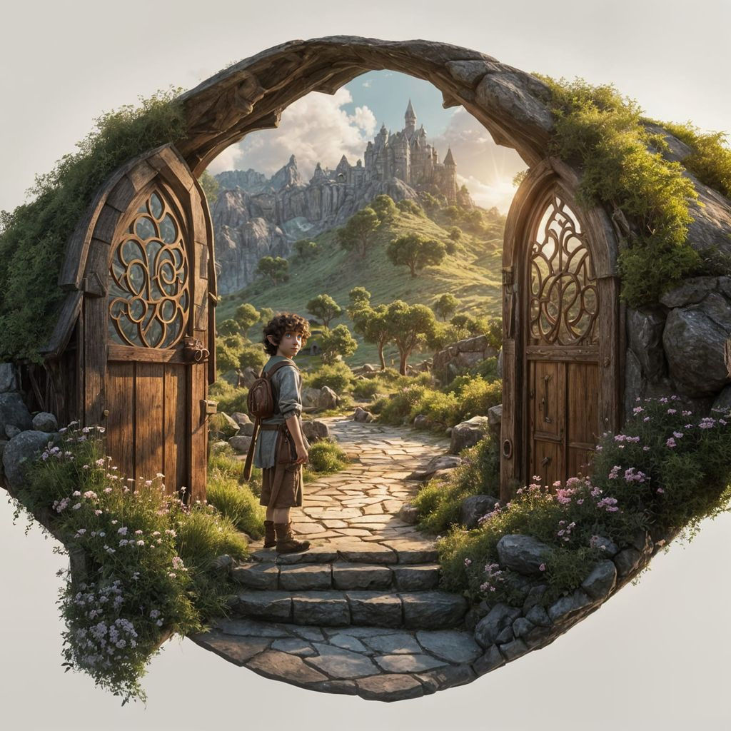 A Handsome Hobbit Embarks on an Epic Quest in Midd... - AI Art