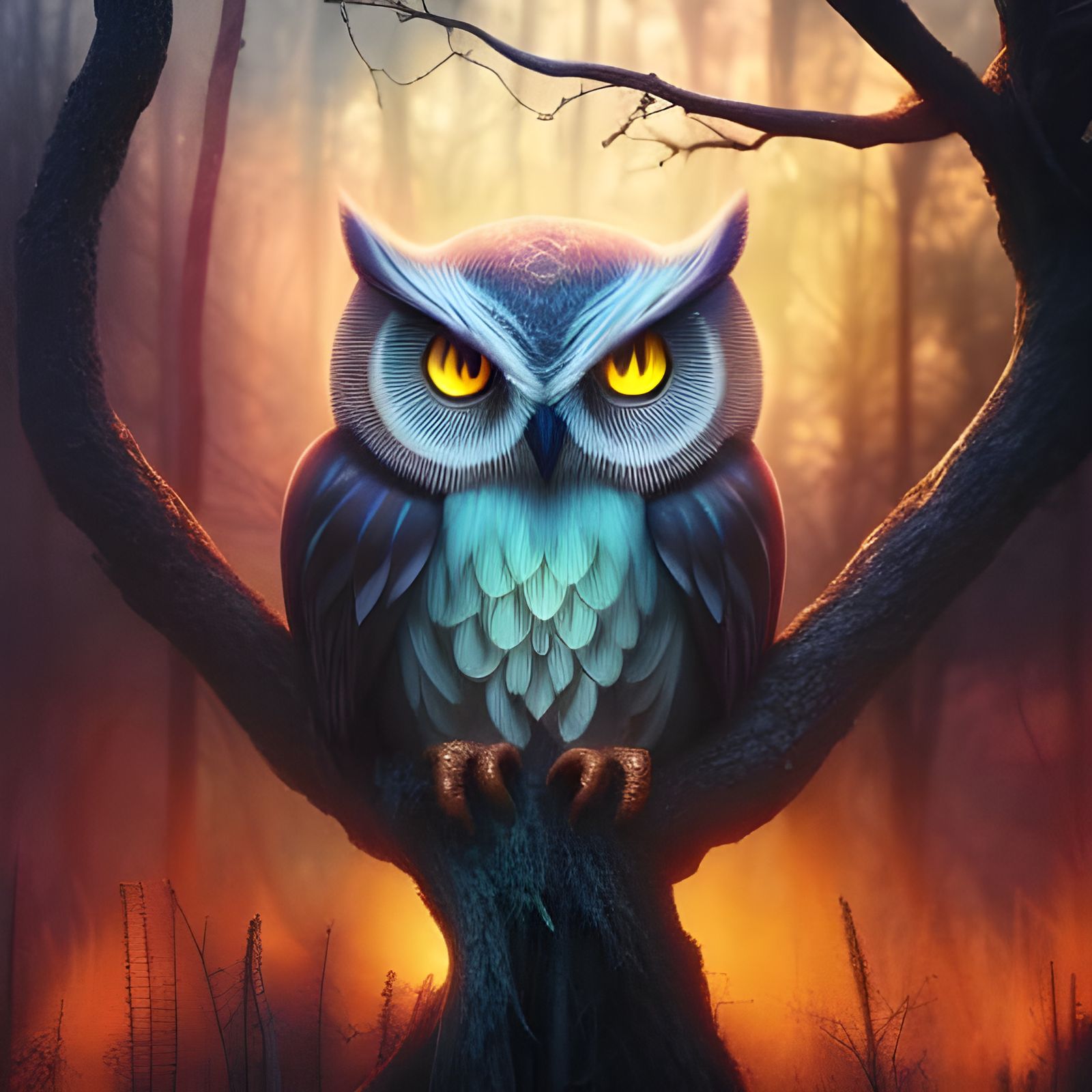 Spooky Owl Forest Kingdom - AI Generated Artwork - NightCafe Creator