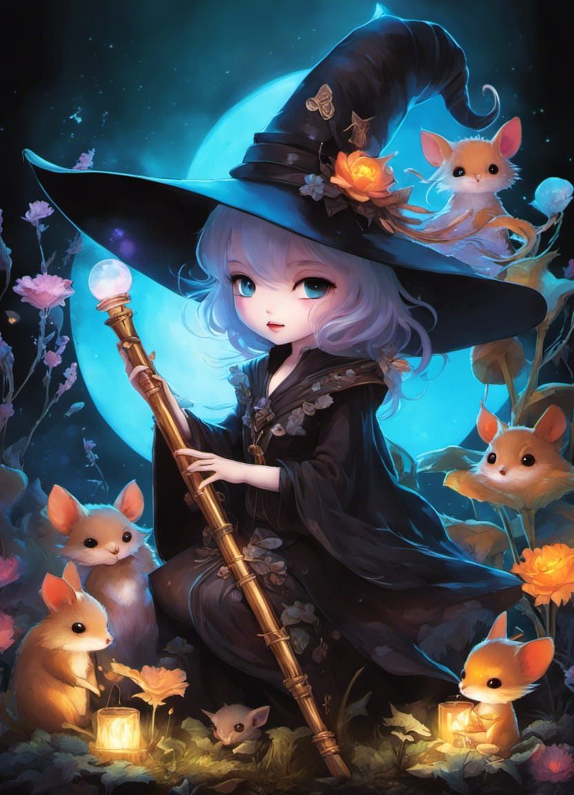 Chibi Possum Witch - AI Generated Artwork - NightCafe Creator