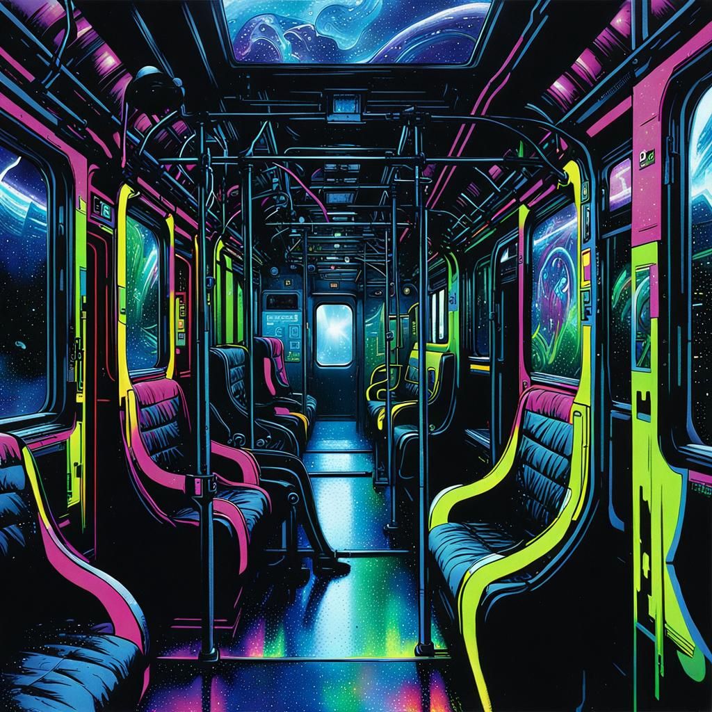 Cyberpunk Subway Train - AI Generated Artwork - NightCafe Creator