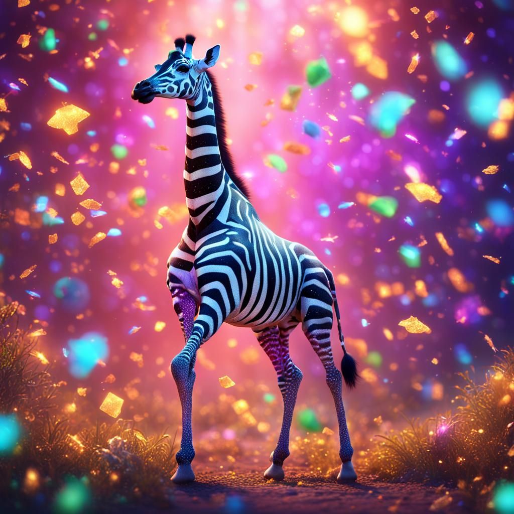 The Dancing Giraffe- Zebra - AI Generated Artwork - NightCafe Creator