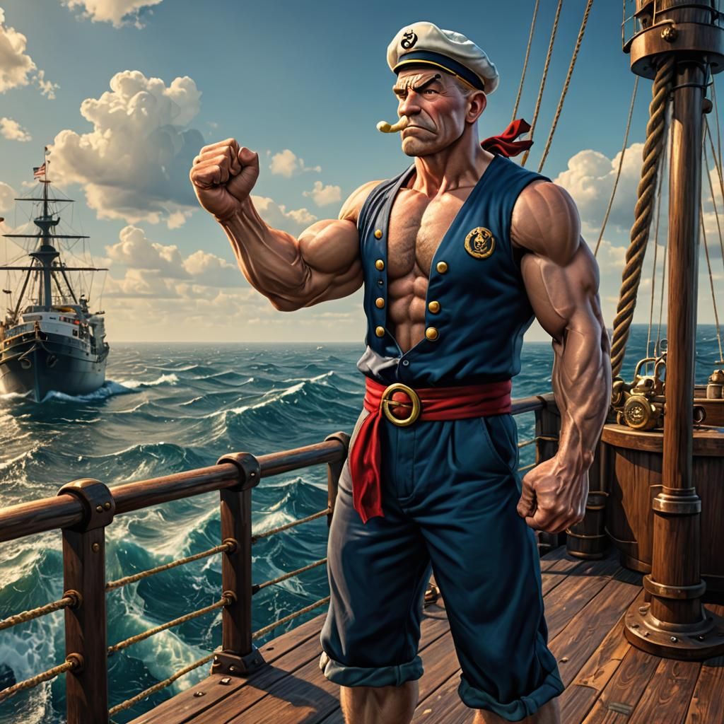 "Popeye the Veteran Man" - AI Generated Artwork - NightCafe Creator