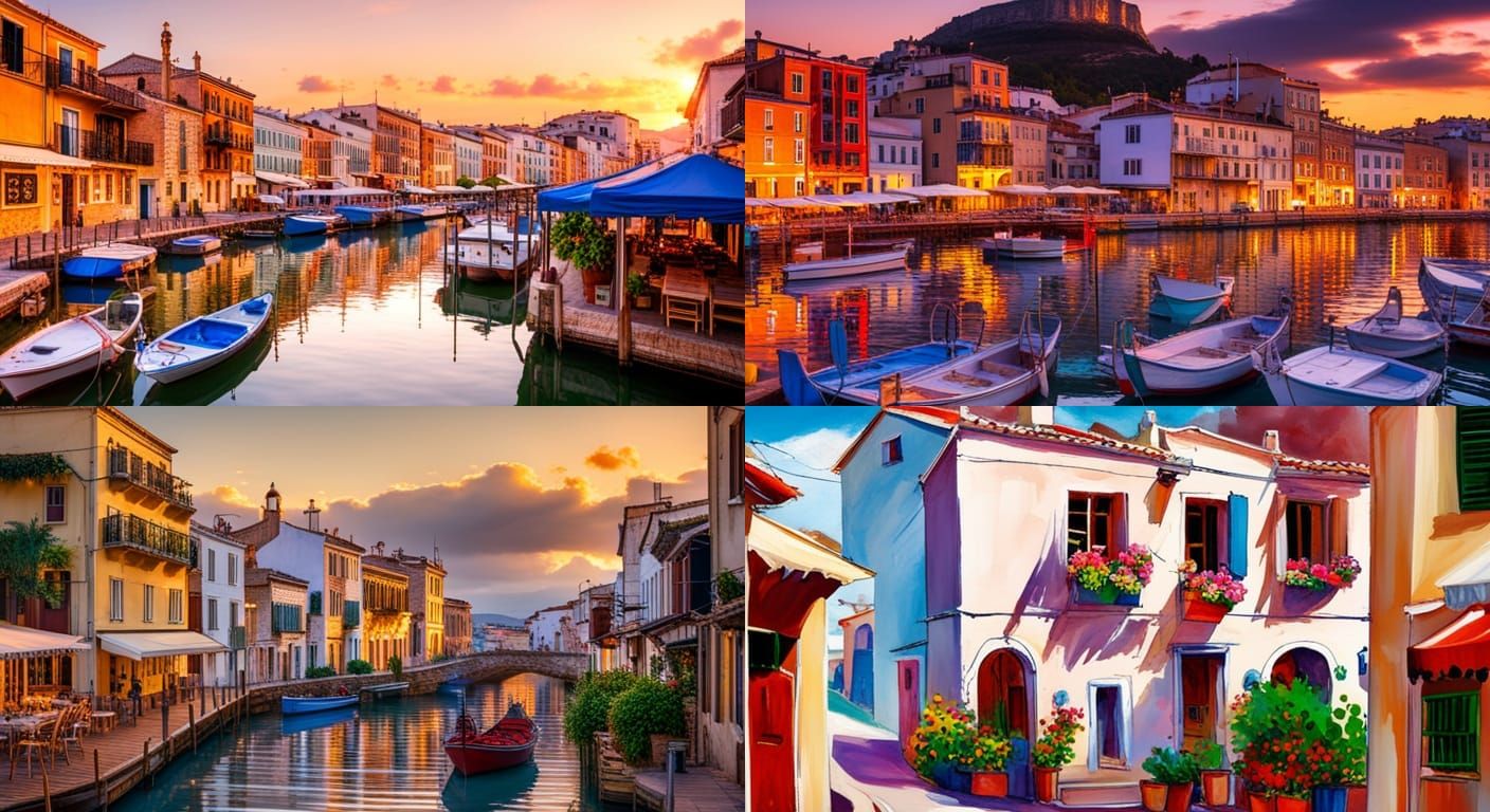 A small town by the sea - AI Generated Artwork - NightCafe Creator