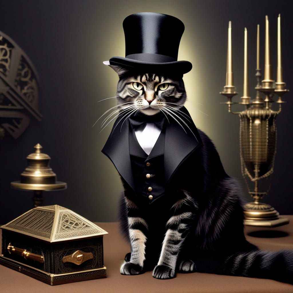 Undertaker Cat - AI Generated Artwork - NightCafe Creator