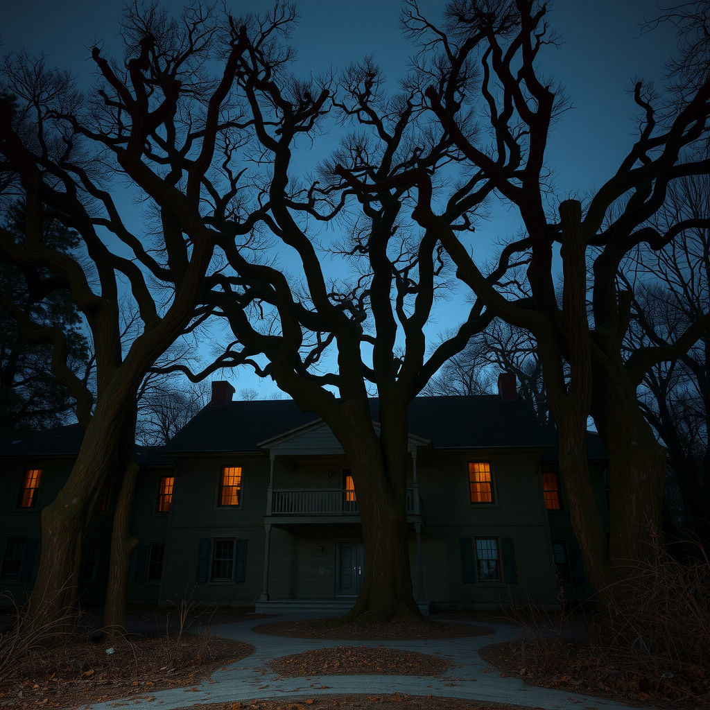 Haunted Night - Surreal Gothic Asylum at Dusk