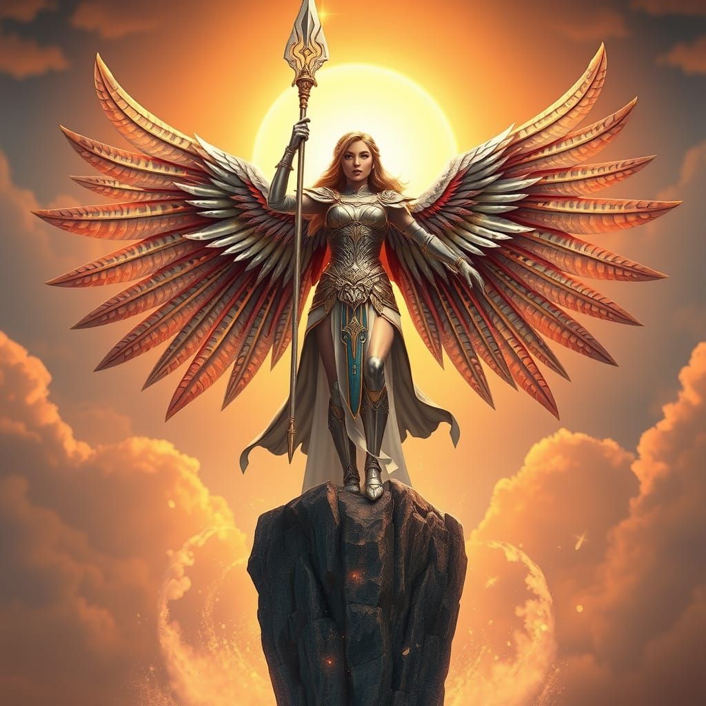 The Celestial Valkyrie - Majestic Warrior Goddess in Golden ...