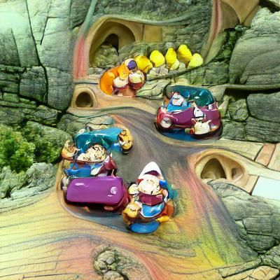 Colourful seven dwarfs driving cars - AI Generated Artwork - NightCafe ...