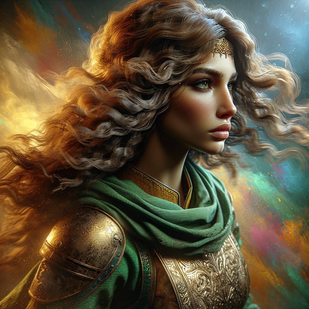 Ethereal Goddess in Vibrant Splendor - AI Art