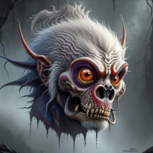 Tattooed albino contortionist hippy freak, colorful, created by the ...