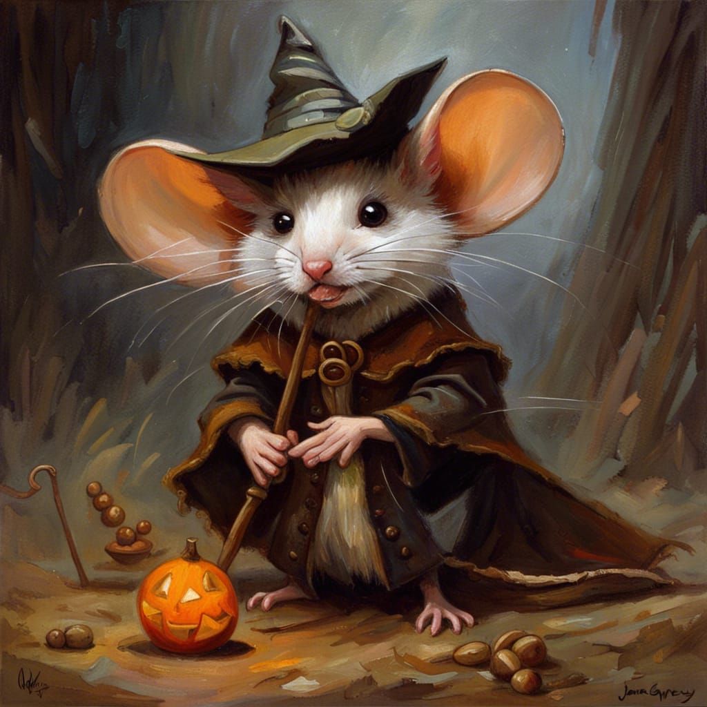 Little mouse witch - AI Generated Artwork - NightCafe Creator