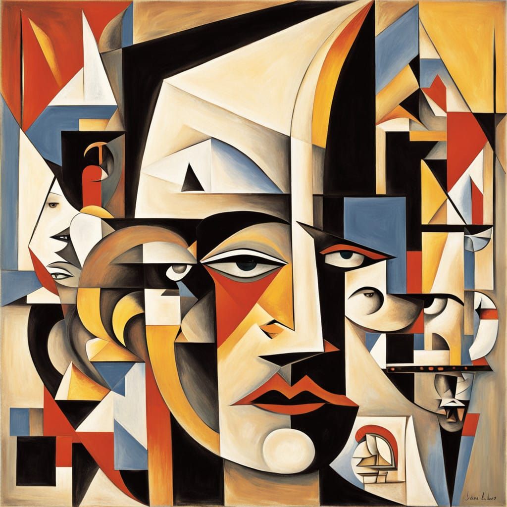 Mental Health Stigma in Abstract Cubist Style - AI Art