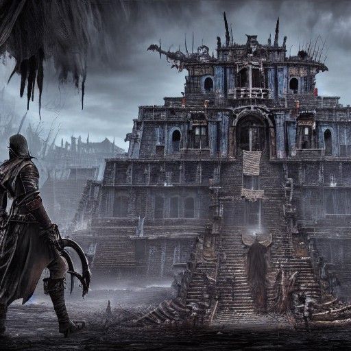 Bloodborne, Mayan city, Pirate wharf, eldritch, incredibly detailed ...