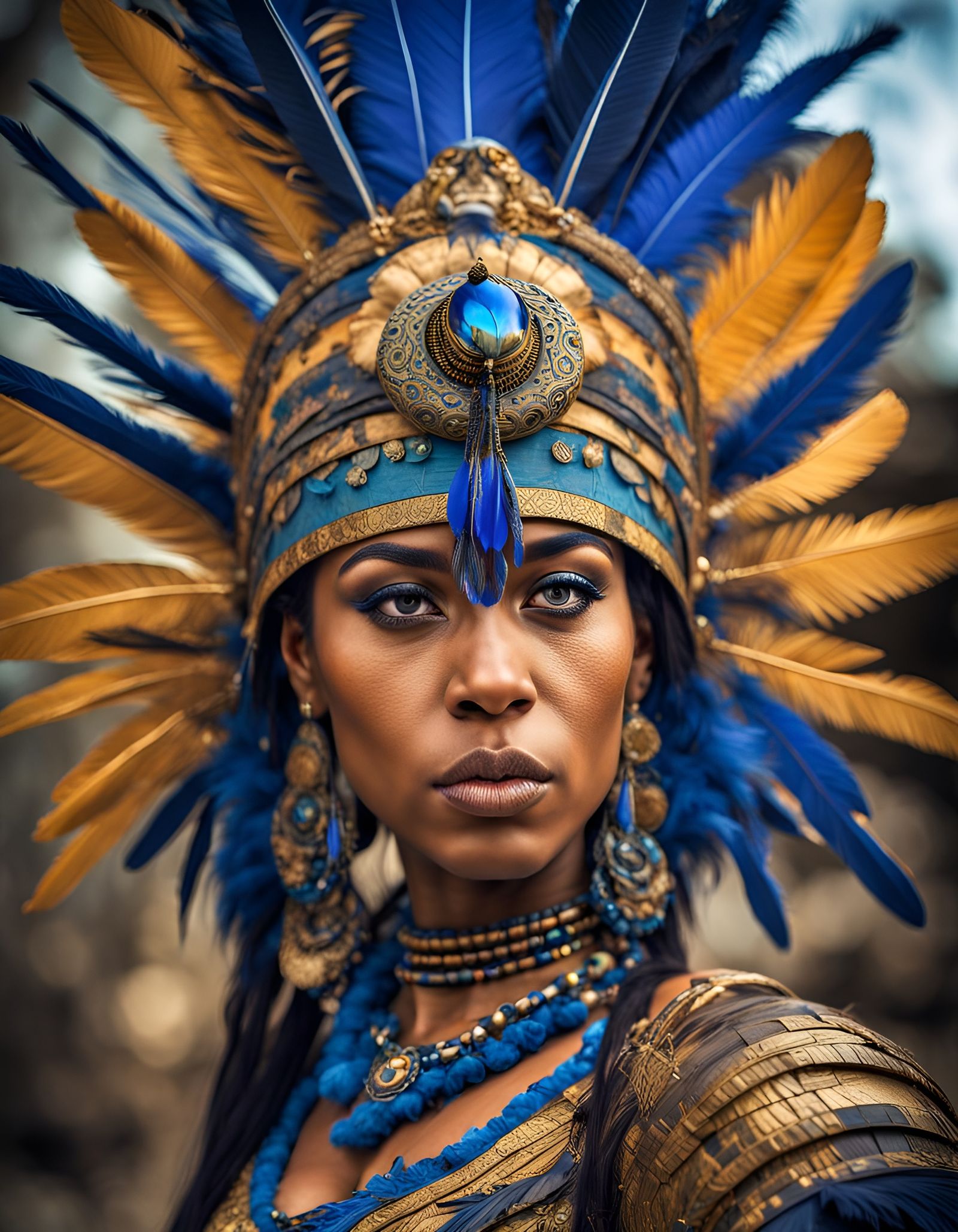 A Mayan princess in blue and gold - AI Generated Artwork - NightCafe ...