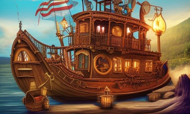 The Firemight, a Whimsical fantasy steampunk cozy adventure paddlewheel ...
