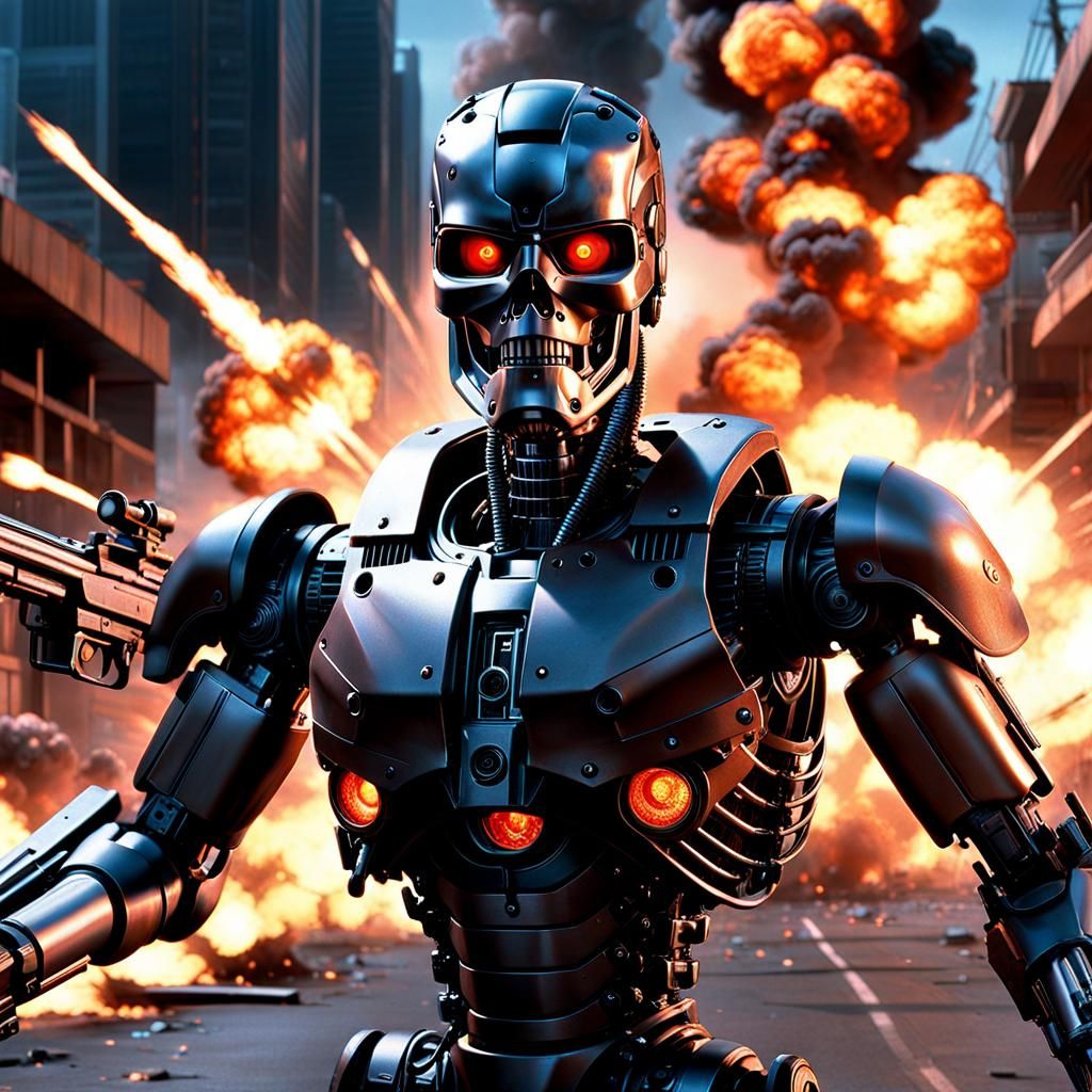 Insanely_detailed_matte_painting. Scene from "Terminator 2"Skinless ...