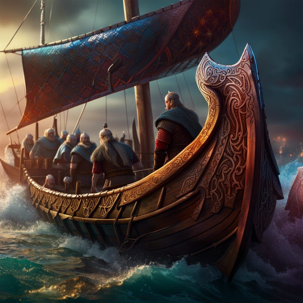 Viking longboat - AI Generated Artwork - NightCafe Creator