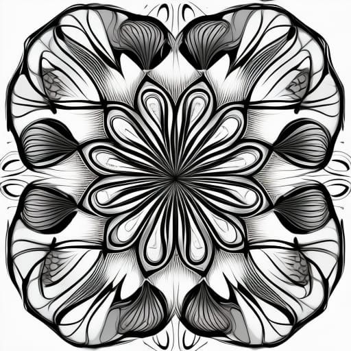 Sympathy flowers abstract vector fractal, wave function, Zentangle, 3d ...