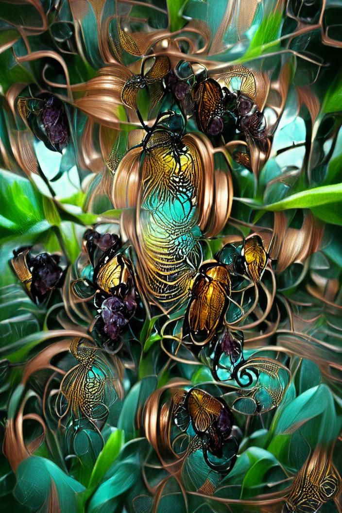 Fractal Fusion Experiment 315 - AI Generated Artwork - NightCafe Creator