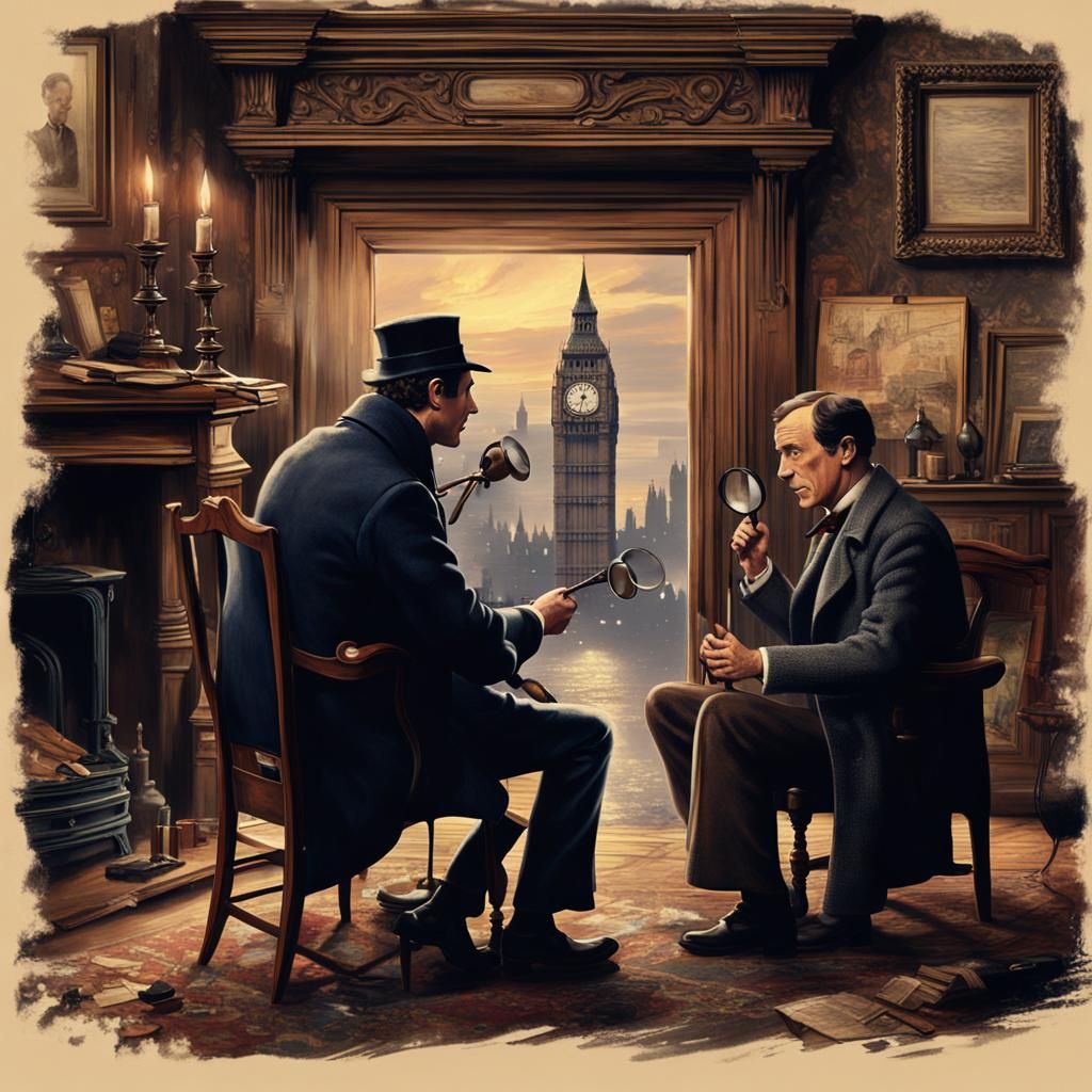 Sherlock Holmes questioning a suspect - AI Generated Artwork ...