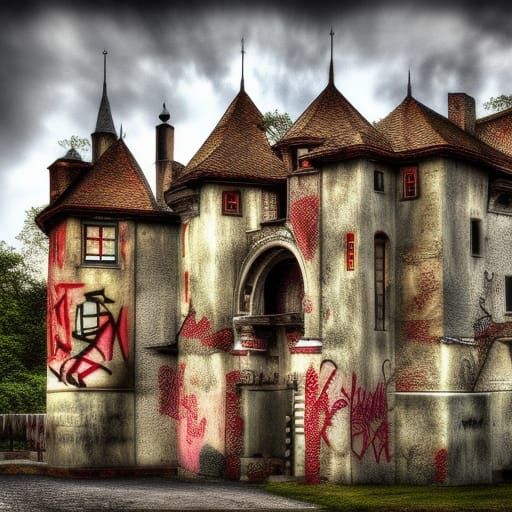 Graffiti Castle VII - AI Generated Artwork - NightCafe Creator