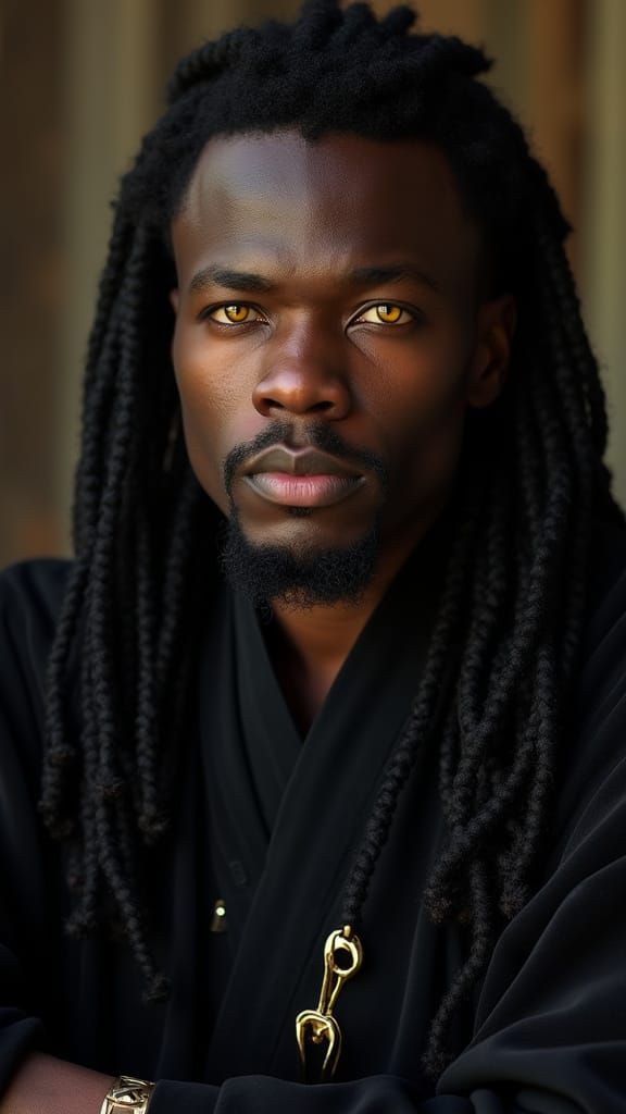 Majestic African American Gentleman in Velvet Monk... - AI Art