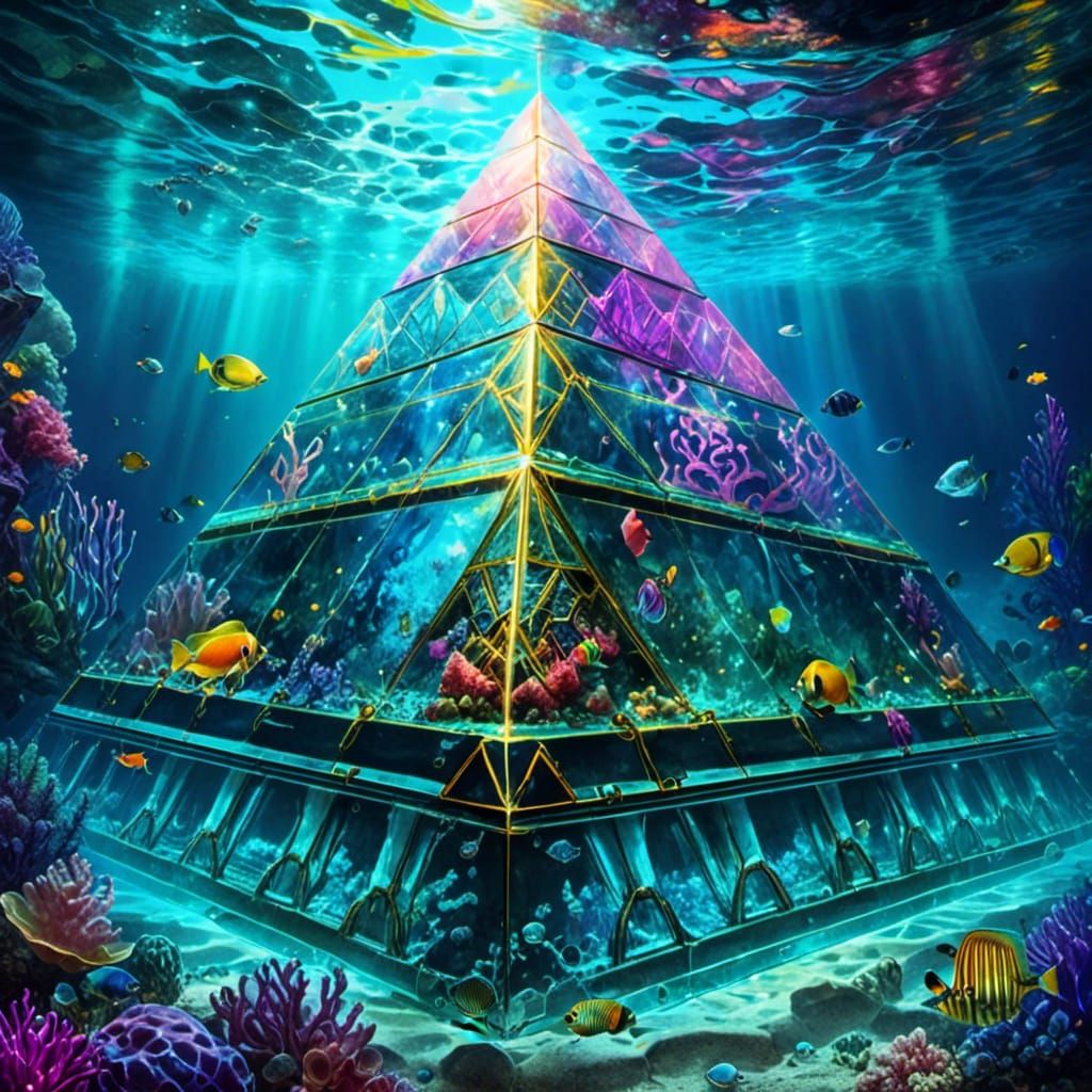 Ancient Underwater Pyramid - AI Generated Artwork - NightCafe Creator