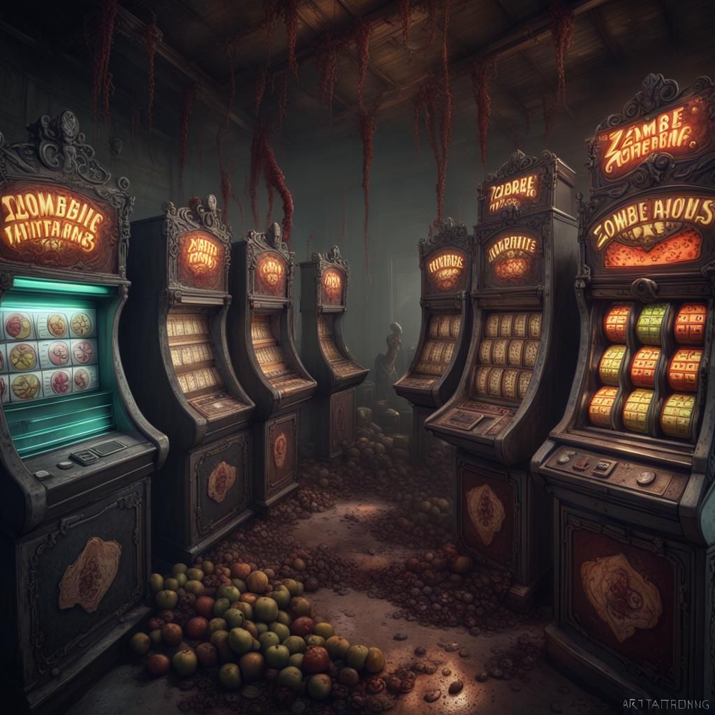 Zombie Fruit machine, horror, ghastliness, evil, spine-chilling, dark ...