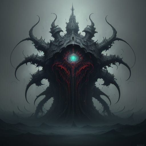 The Shriek - Surreal, Cyberpunk-Inspired Dark Entity in Irid...