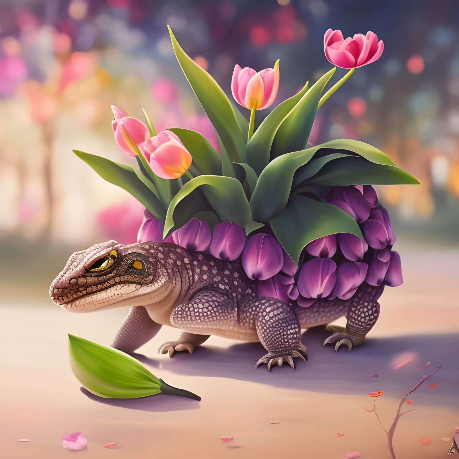 Tulip lizard - AI Generated Artwork - NightCafe Creator