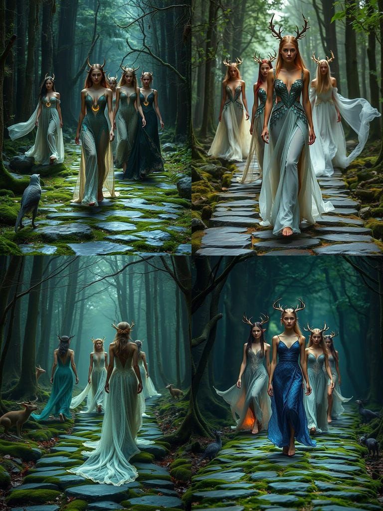 Ethereal Elven Runway in Enchanted Forest - AI Art