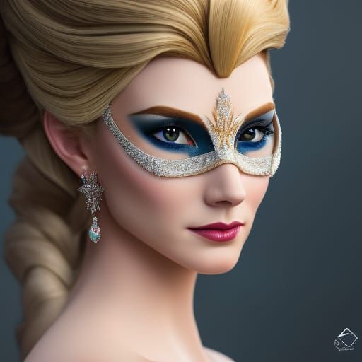 Elsa's Masquerade - AI Generated Artwork - NightCafe Creator