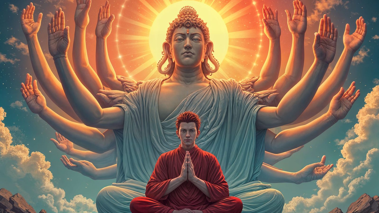 Bodhisattva of One Thousand Blessings in Anime Key... - AI Art