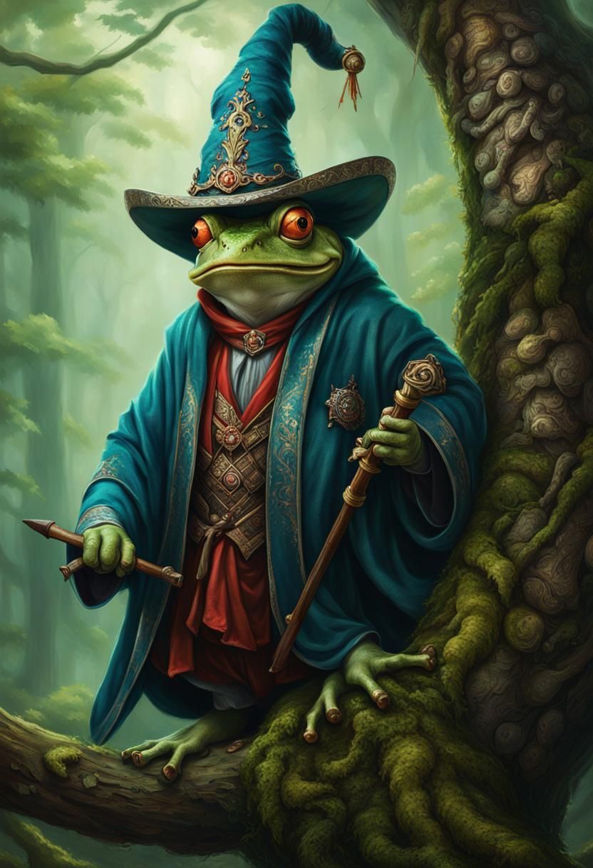 Quest! Repair the Frog Wizard's Staff - AI Generated Artwork - NightCafe Creator
