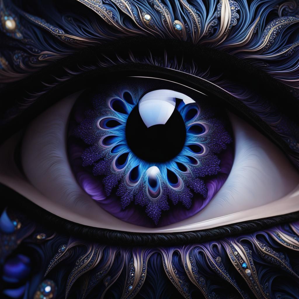 Eye with Crystal Iris 3 - AI Generated Artwork - NightCafe Creator