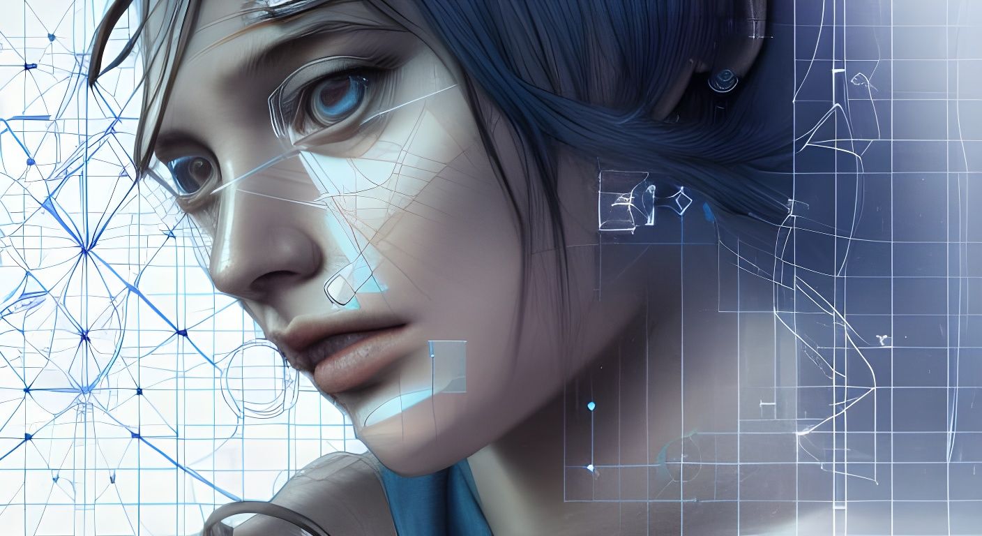 Cyborg blueprint II - AI Generated Artwork - NightCafe Creator