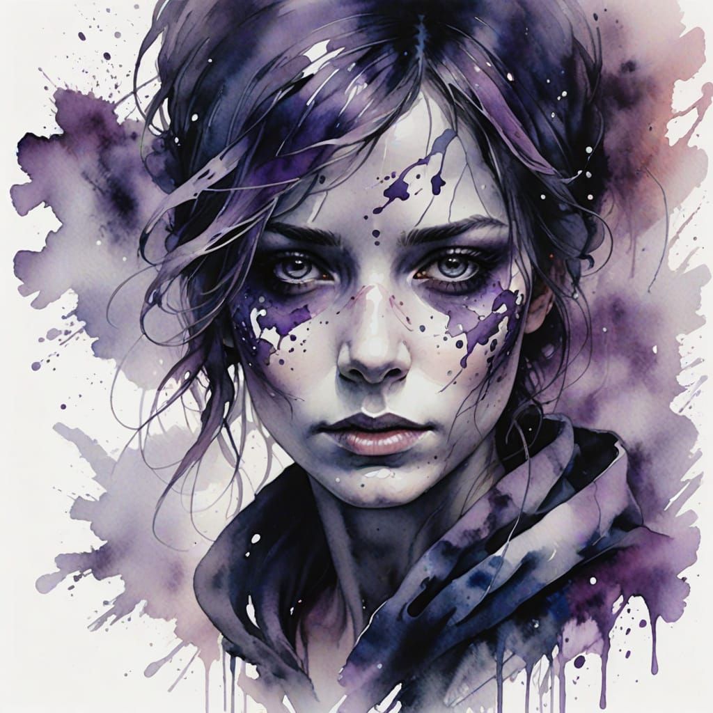 Mystical Destiny Portrait in Watercolor Style - AI Art